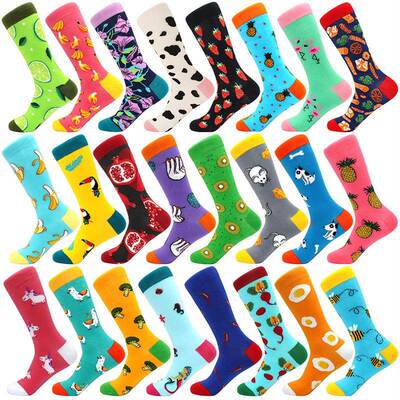 New Happy Mens Socks Women Novelty Cartoon Sock Combed