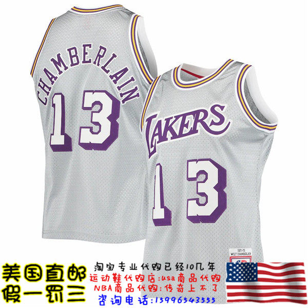 美国代购 mitchellness Swingman球迷版 72赛季75周年球衣张伯伦_虎窝淘