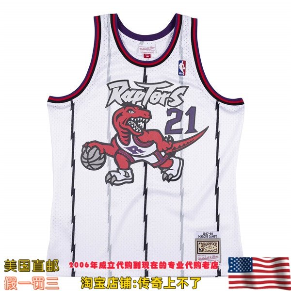 美国代购猛龙队mitchellness Swingman球迷版97-98赛季球衣-坎比_虎窝淘