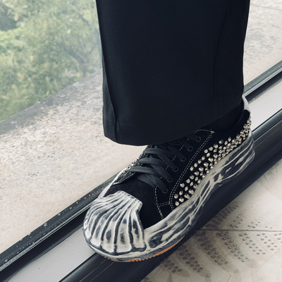 JINIWU贝壳头铆钉休闲鞋系做旧