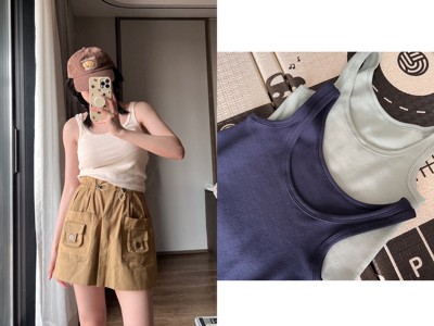 针织修身显瘦背心辣妹