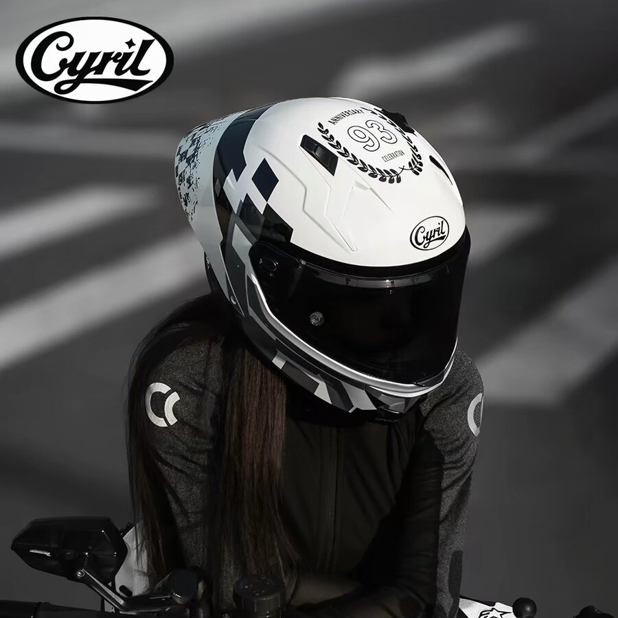 CYRIL赛罗摩托车头盔R1 PRO大尾翼四季全盔仿赛机车赛盔夏盔男女