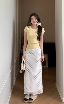 缪系oni显瘦法式波点百搭半身裙