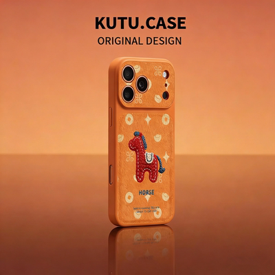 酷图适用苹果17promax手机壳新年款iphone17pro红色招财小马16pro全包防摔15硅胶13小众高级感14巨好看女pm男