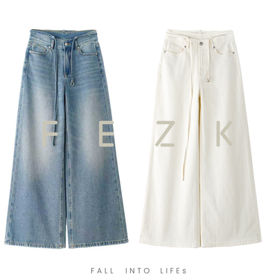 FEZK Free life•进口洗水工艺  微阔版腰绳设计 显高8分裤FN819