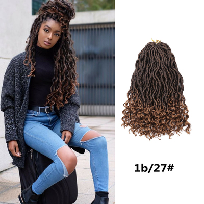 Goddess curly faux locs crochet braids hair extension locs