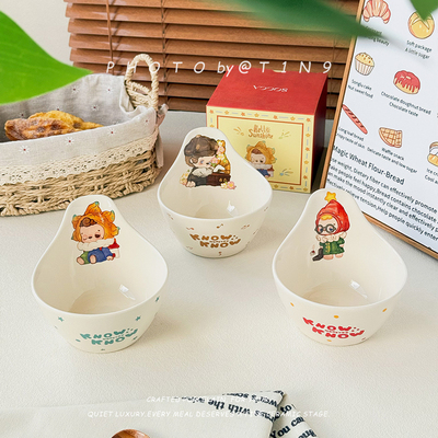 knowknow联名酸奶碗个人专用漂亮米饭碗儿童碗可爱餐具小碗甜品碗