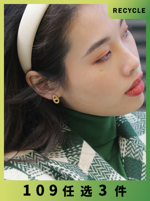 猪鼻子耳环ins金属冷淡风