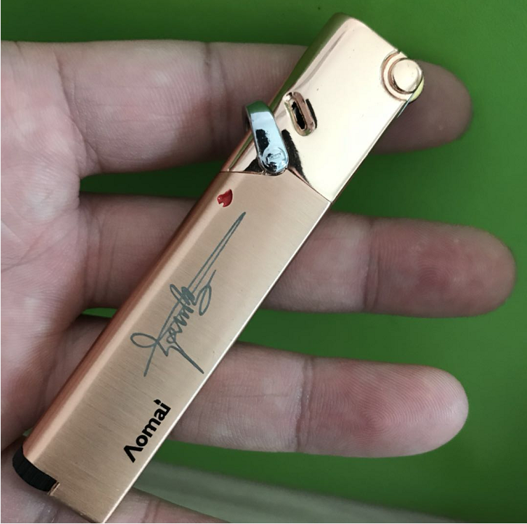 男女式小巧时尚长条充气打火机个性明火砂轮超薄气体礼品定制刻字