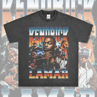 KendrickLamar美式嘻哈水洗短袖