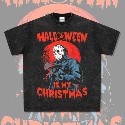 Jason美式复古印花水洗宽松短袖