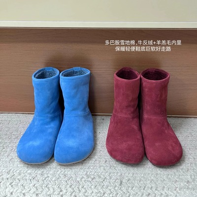 雪地靴女皮毛一体冬季2025新款加绒加厚保暖棉鞋厚底勃肯靴短靴子