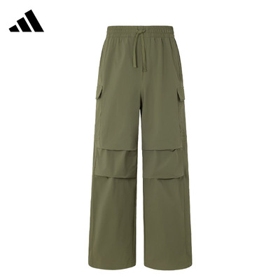 阿迪达斯三叶草男裤2025新款运动休闲工装伞裤宽松梭织长裤KB9151