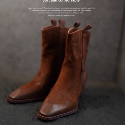 秋冬新款复古英伦风短靴