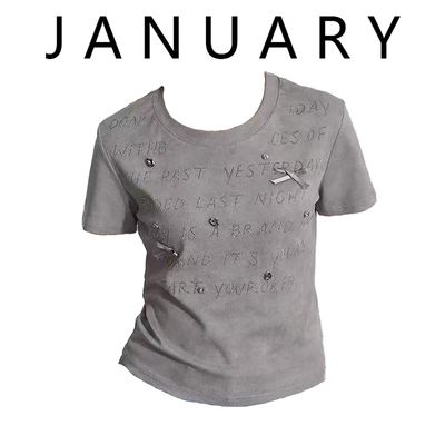 蝴蝶结字母短袖t恤女圆领上衣