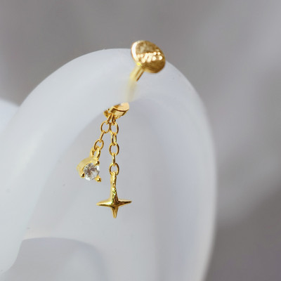 北极星925银流苏耳钉小众设计