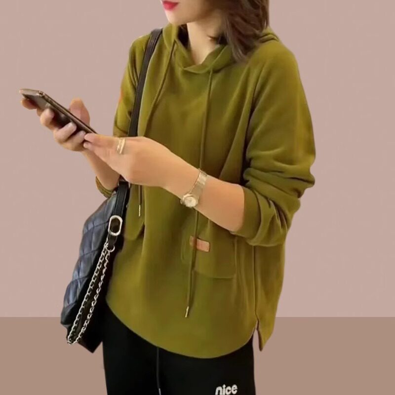 女士卫衣2025春秋新款宽松显瘦连帽洋气减龄时尚长袖上衣爆款女装