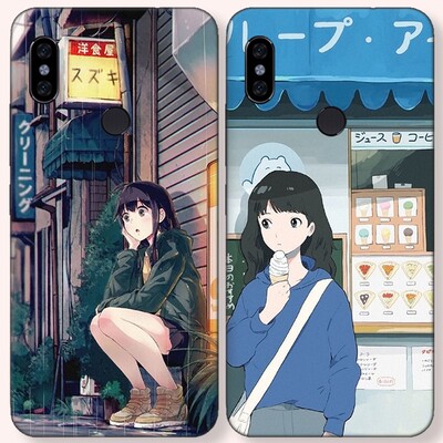 北海道少女孩适用于小米8/8se/max3/mix2s/6x/play磨砂软手机壳套