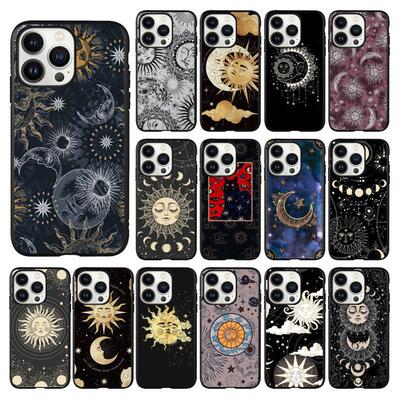 适用iPhone15系列太阳星座月亮星空13primax手机壳苹果14plus保护套12mini卡通11phonecase