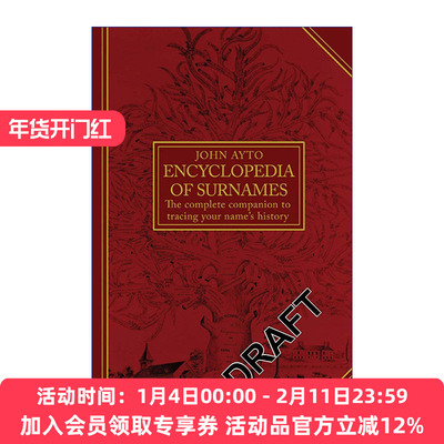 姓氏大全  英文原版 Encyclopedia of Surnames 单词起源作者约翰·艾托 英语姓氏历史起源 英文版 进口英语原版书籍