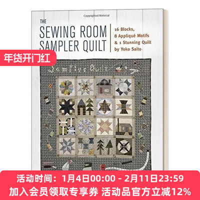 缝纫室取样棉被 英文原版 The Sewing Room Sampler Quilt Yoko Saito设计 贴花图案 艺术设计 英文版 进口英语原版书籍