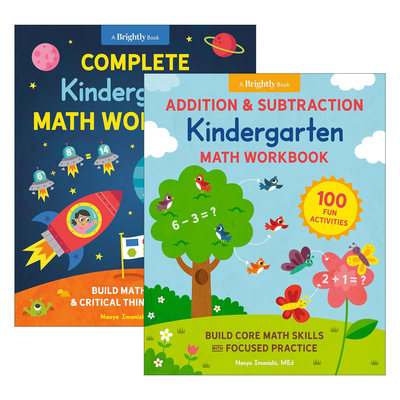 英文原版 Kindergarten Math Workbooks系列2册 儿童数学技能培养工具书 趣味学习手册 英文版 进口英语原版书籍
