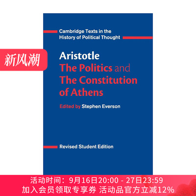 英文原版 Aristotle:  The Politics and the Constitution of Athens 亚里士多德 政治学 雅典政治 剑桥政治思想史文本系列 英文