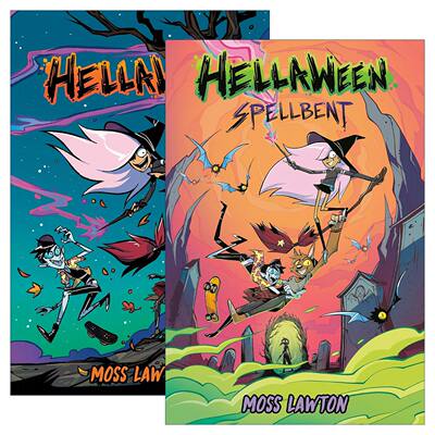 英文原版 Hellaween 海拉温2册 儿童奇幻漫画 万圣节 迪士尼 梦工厂漫画创作者Moss Lawton 英文版 进口英语原版书籍
