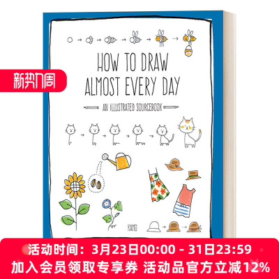 每日一个小插画 英文原版 How to Draw Almost Every Day 儿童涂鸦绘画启蒙 英文版 进口英语原版书籍