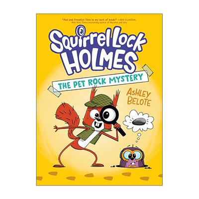 英文原版 Squirrel Lock Holmes 01 The Pet Rock Mystery 松鼠福尔摩斯系列1 宠物石头失踪案 儿童全彩搞笑推理漫画 精装 英文版