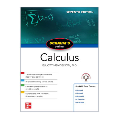 英文原版 Schaum's Outline of Calculus 全美经典学习指导系列 微积分 第7版 英文版 进口英语原版书籍