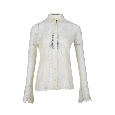 ErmannoScervino衬衫蕾丝雪纺衫