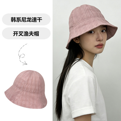 韩国夏季轻薄速干防晒渔夫帽子女