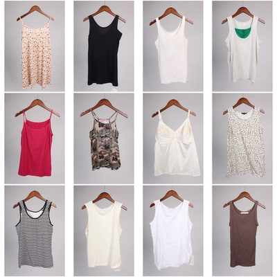 XT424古着vintage日制韩版甜美风内搭外穿夏季无袖背心吊带上衣女