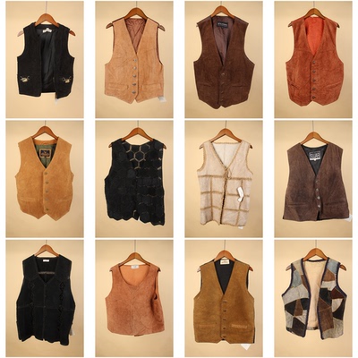 PM1古着vintage春秋朋克摇滚美式街头达人设计款马甲