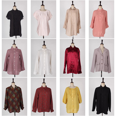 聚酯纤维衬衫文艺复古风宽松