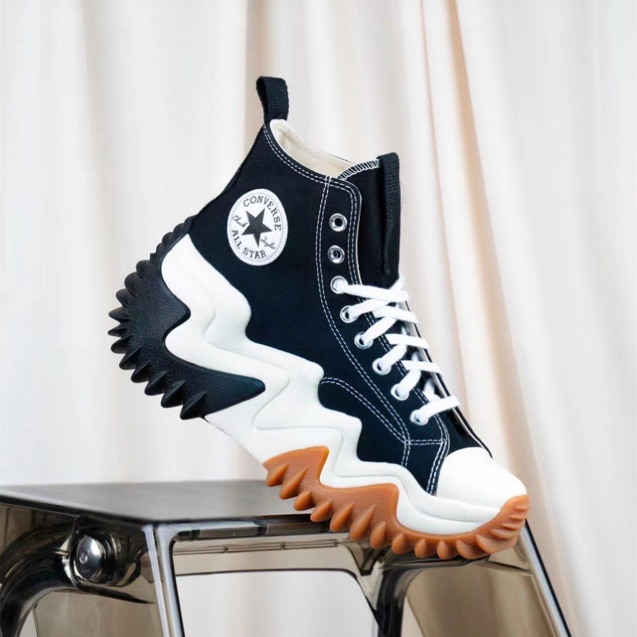 converse匡威RunStar Motion波浪厚底增高帆布鞋171545c 171546c_虎窝淘