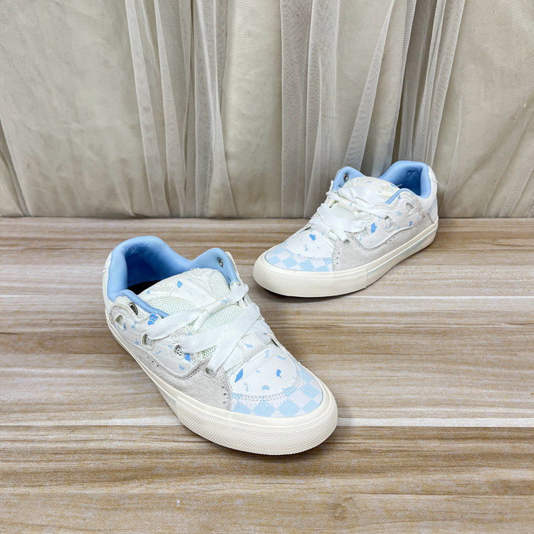 Lady Shoes外贸原单女鞋真皮加帆布面新款时尚圆头休闲平底板鞋