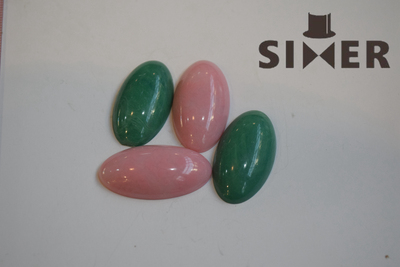 美国进口树脂马眼形晕染绿色粉色32*17 宝石贴片手作配件 【D1】