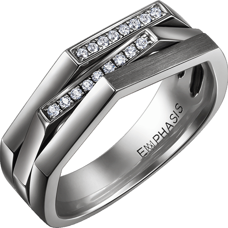 「冠」系列黑金钻石戒指