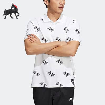 Adidas/阿迪达斯正品夏季男子运动休闲透气翻领透气POLO衫 HE7438
