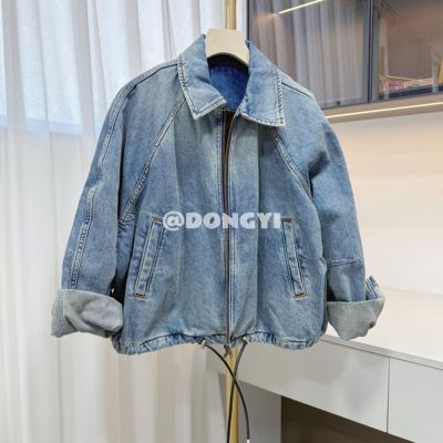 【DY】土耳其进口长绒棉夹克休闲百搭自然下摆抽绳牛仔外套女