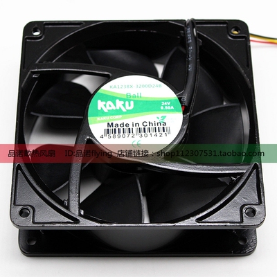 KA1238X-3200024B 全新卡固 3线FG 4寸12038 24V全金属散热风扇