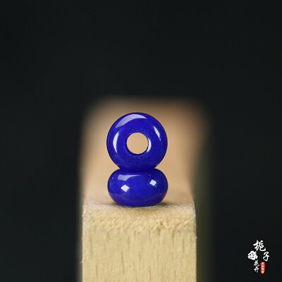 8mm孔3mm青蓝色系玉石巴山翠算盘珠DIY吊坠挂饰项链手链文玩Y147