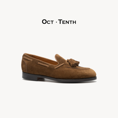 夏季新款棕色loafer流苏乐福鞋男