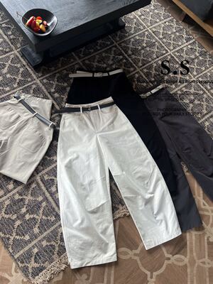 S-SHE57006-1春季新款韩版高腰显瘦直筒裤女百搭休闲阔腿