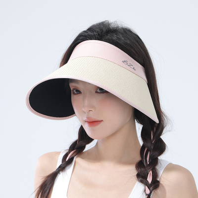 草编夏季防晒帽女大檐骑车吹不翻遮阳帽折叠太阳遮脸百搭空顶帽子