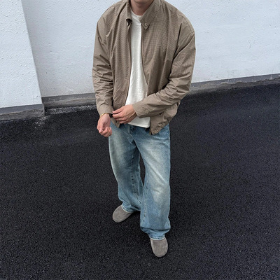 ZOZOFOREST【3246】“niu niu“2021M复古青蓝拼接通勤牛仔裤