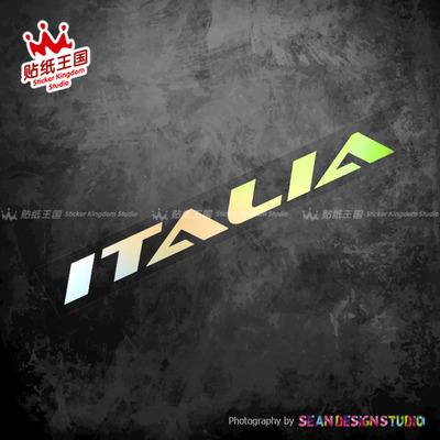 适用Italia意大利汽车车窗贴纸摩托车装饰车贴反光个性字母贴花