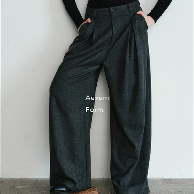 AevumForm混纺压褶阔腿西裤